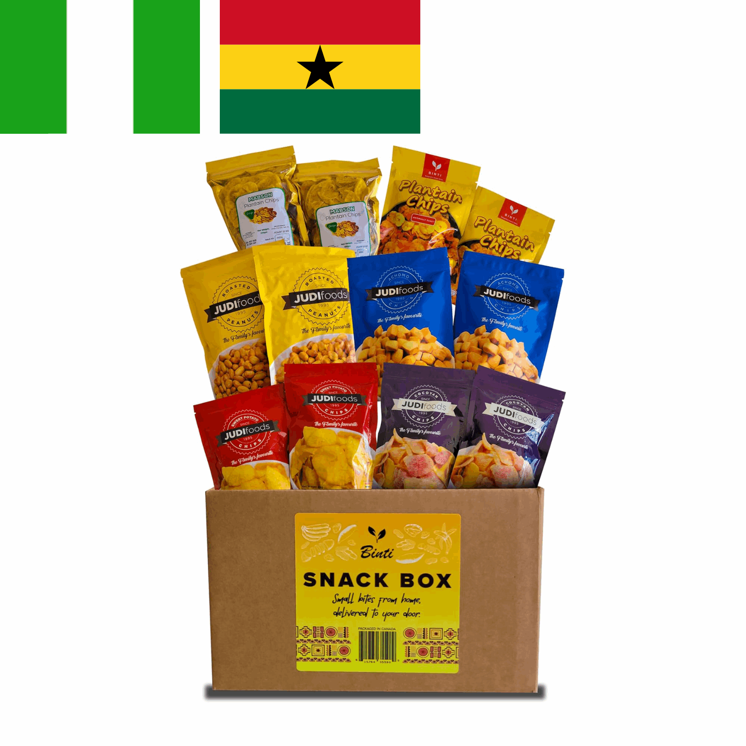 African Snack Box Gift – Nigerian & Ghanaian Snacks, Chips Chin-Chin