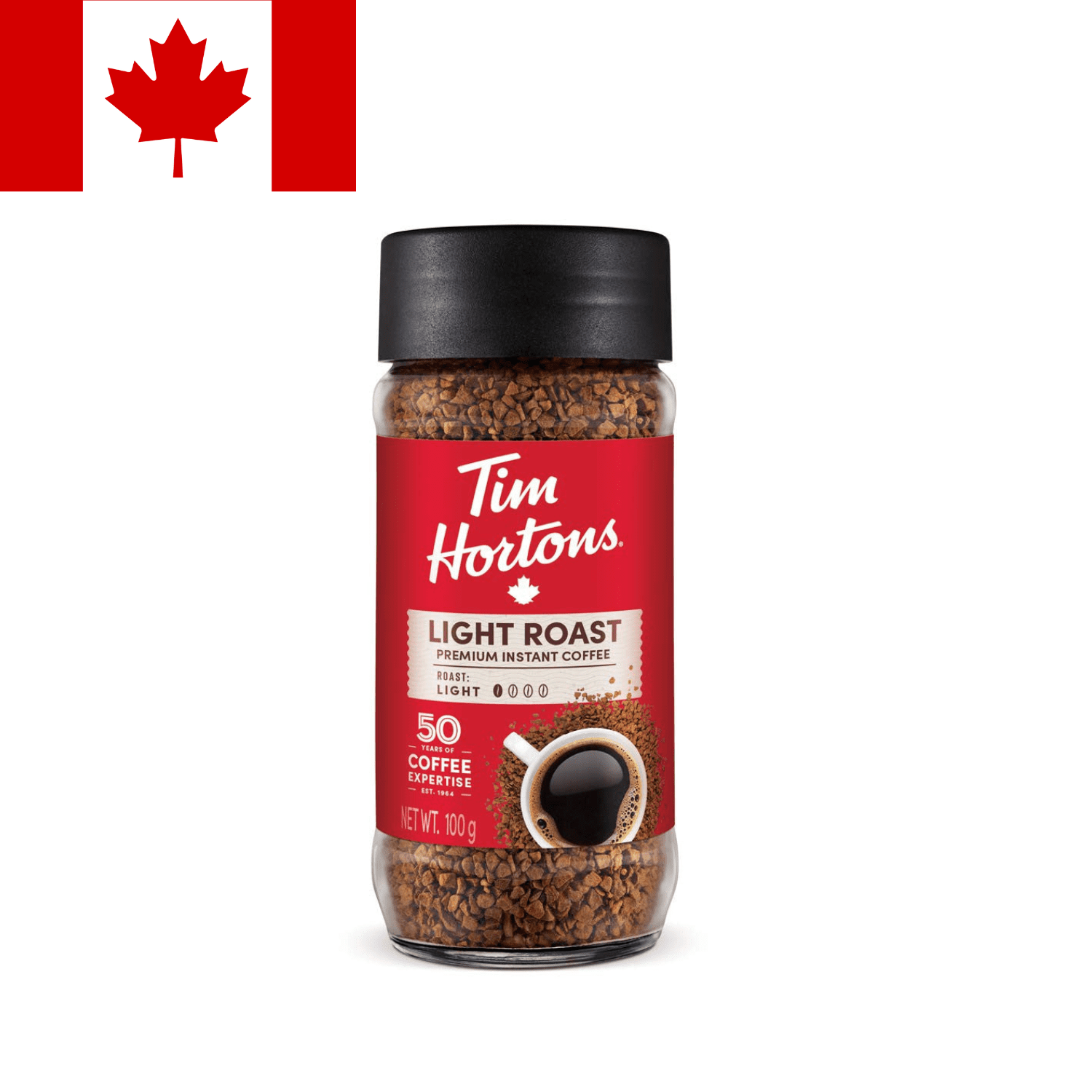 Canadian Tim Hortons Instant Coffee Varieties Light-Dark Roast, Decaf