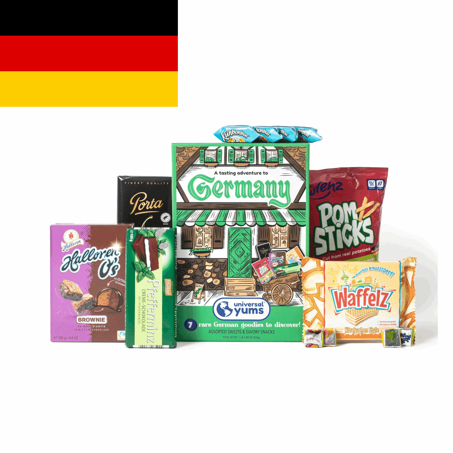 German Chocolate Snack Gift Box – 7 Savory Snacks + Culture Guide