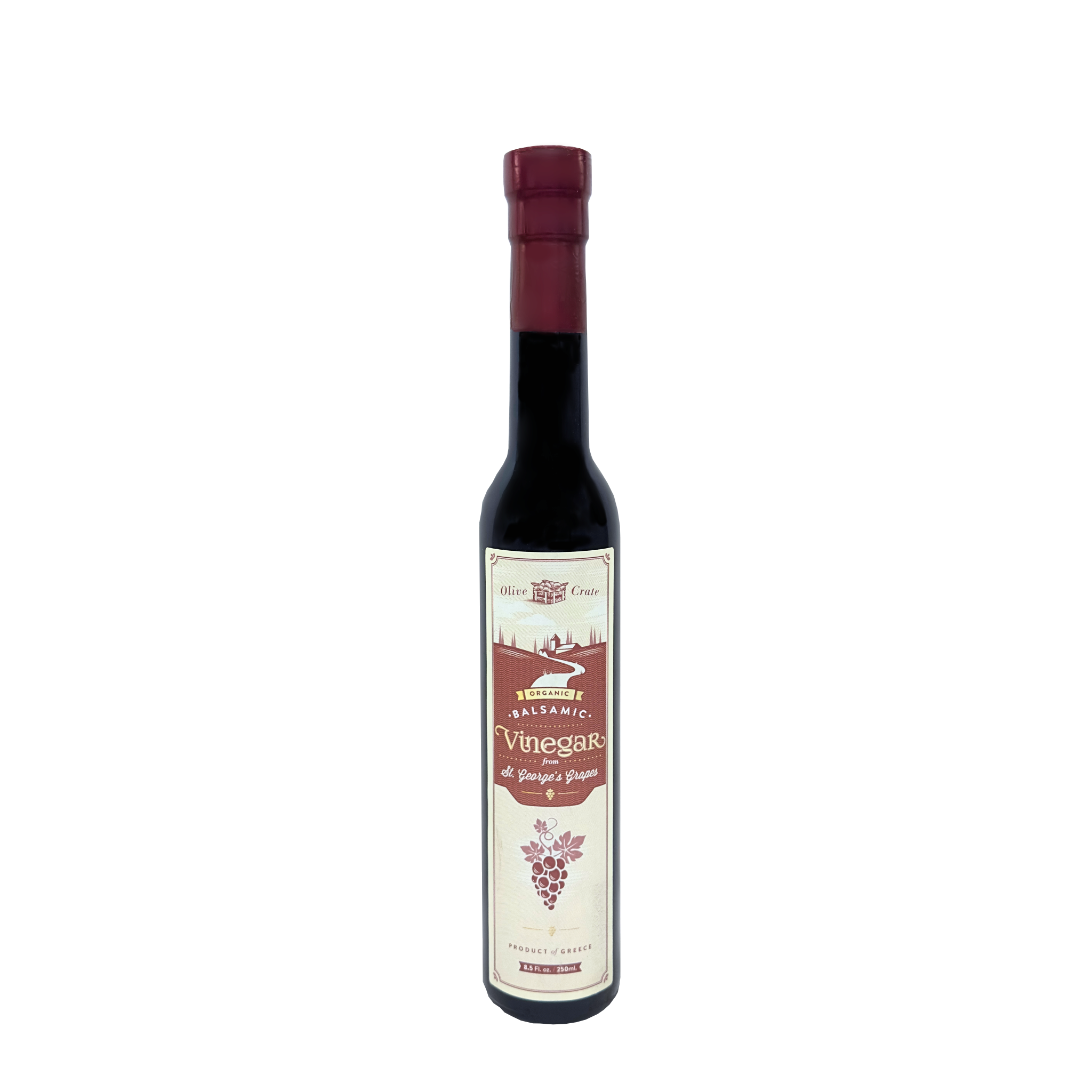 St George’s Organic Balsamic Vinegar – fruity, tangy, aged in oak barr